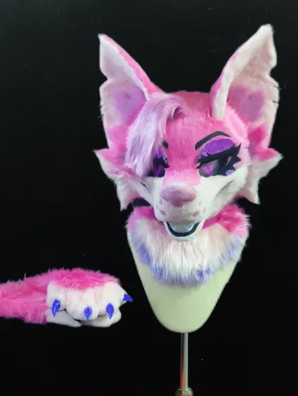 Pink Fantasy Wolf Partial Fursuit - Full Fursuit by Fursuit Maker – DokiDoki FurryStudio