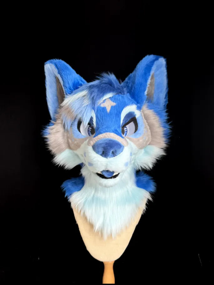 Stardust Blue Fox Fursuit | Celestial-Themed Blue Fox Head ...