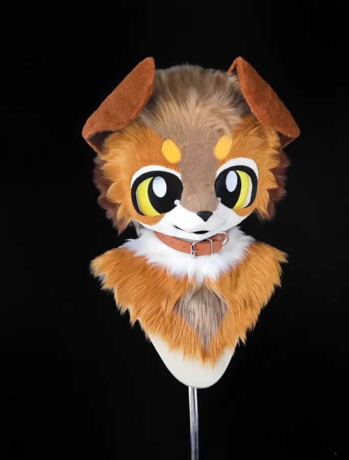 Cheerful Fawn Pup Fursuit | Playful Puppy Costume Head ...