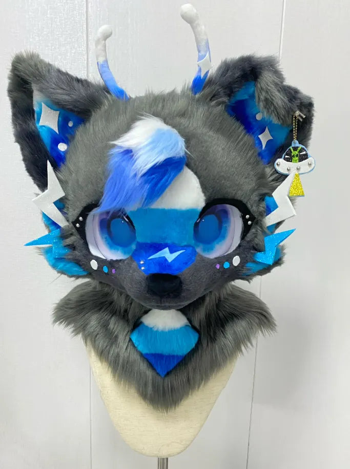 Cosmic Spark Thunder Fursuit | Galactic Lightning Creature Costume Head ...