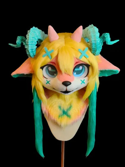 Sunny Horn Sprite Fursuit | Bright Fantasy Creature Costume Head ...