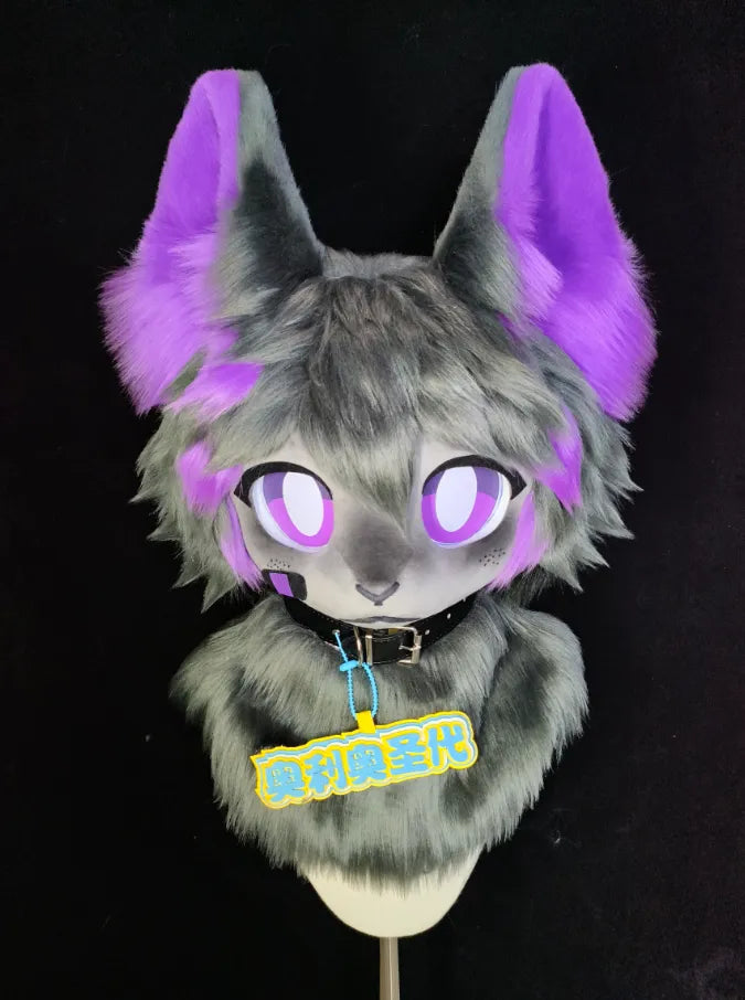 Cool Neon Purr Partial Fursuit | DokidokiFursuit Handmade Fursuit Head ...