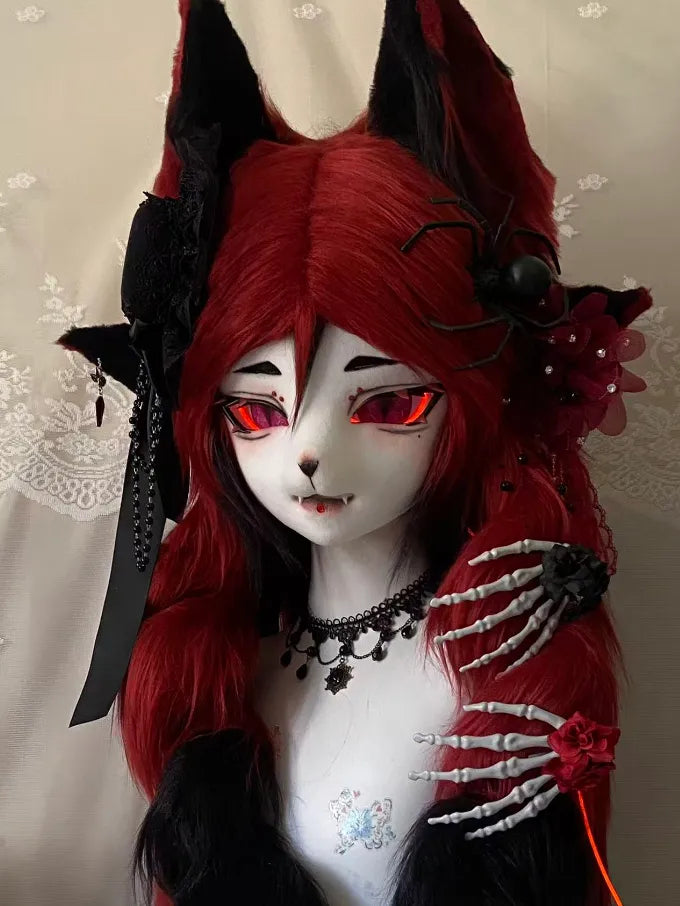 Gothic Fantasy Creature Partial Fursuit | Custom Furry Head & Tail by ...