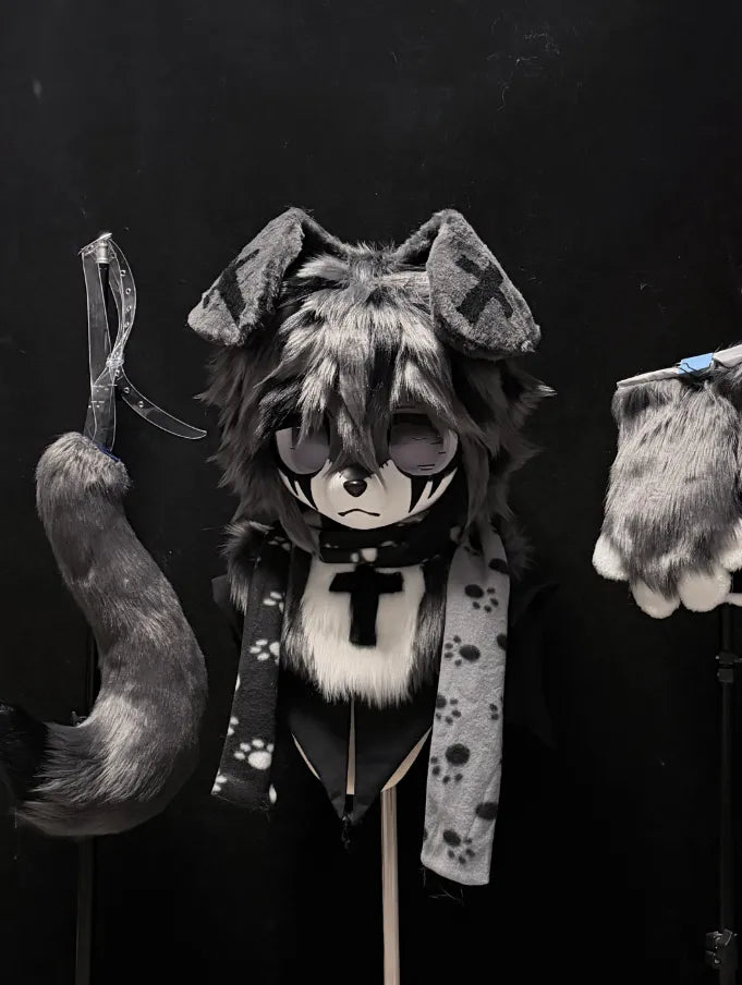 Dark Gothic Pup Partial Fursuit | DokidokiFursuit – DokiDoki FurryStudio