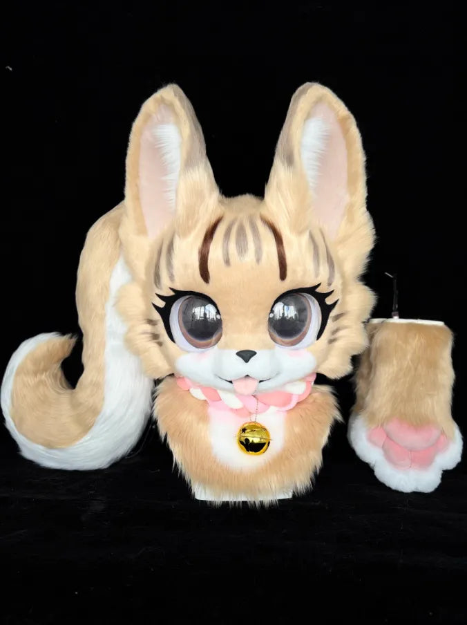 Cute Lovely Cat Partial Fursuit | Adorable Cat Head, Paws & Tail ...