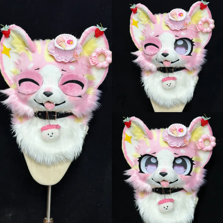 Sweet Dessert Fox Mini Partial Fursuit | Cute Pastel Fox Head, Paws ...
