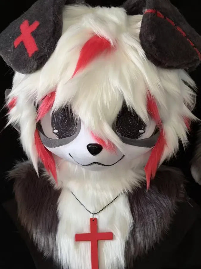 Red Cross Punk Canine Partial Fursuit | Punk Dog Head, Paws & Tail ...