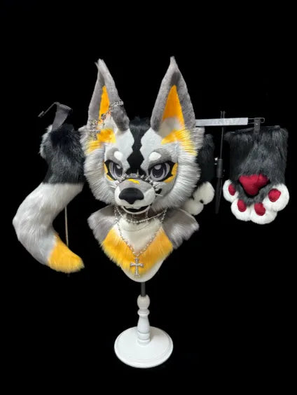 Gray Yellow Goth Full Partial Fursuit – Dark Contrast & Edgy Style ...