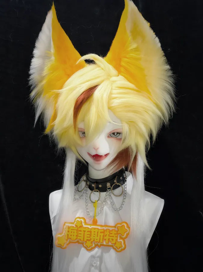 Golden Yellow Gothic Mini Partial Fursuit – Bold Color & Dark Aesthetic ...