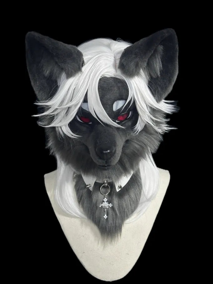Black White Gothic-themed Full Partial Fursuit Furry Costume Set ...