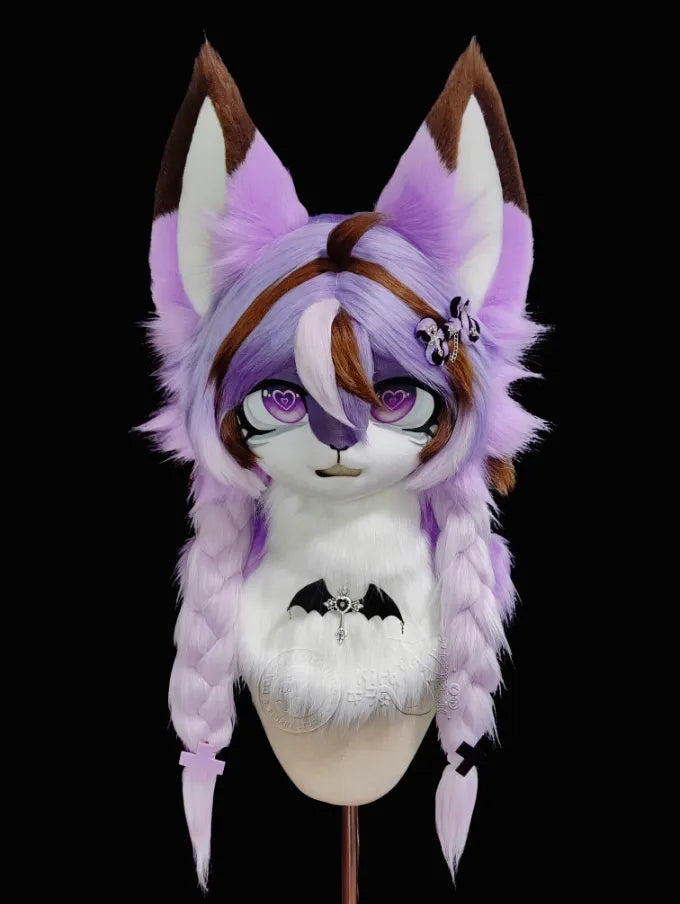 Purple Brown Gothic-style Mini Partial Fursuit Furry Costume Set ...