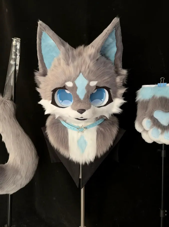 Frosted Sky Fantasy Wolf Full Partial Fursuit (Pastel Horn & Star ...