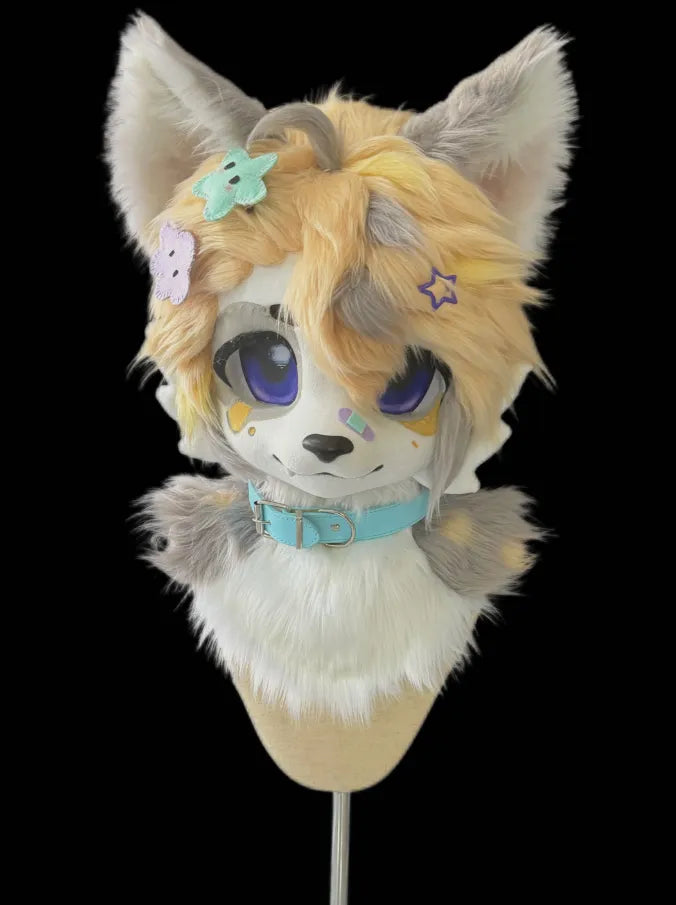 Pastel Starlet Fox Mini Partial Fursuit (Colorful Star Accents ...