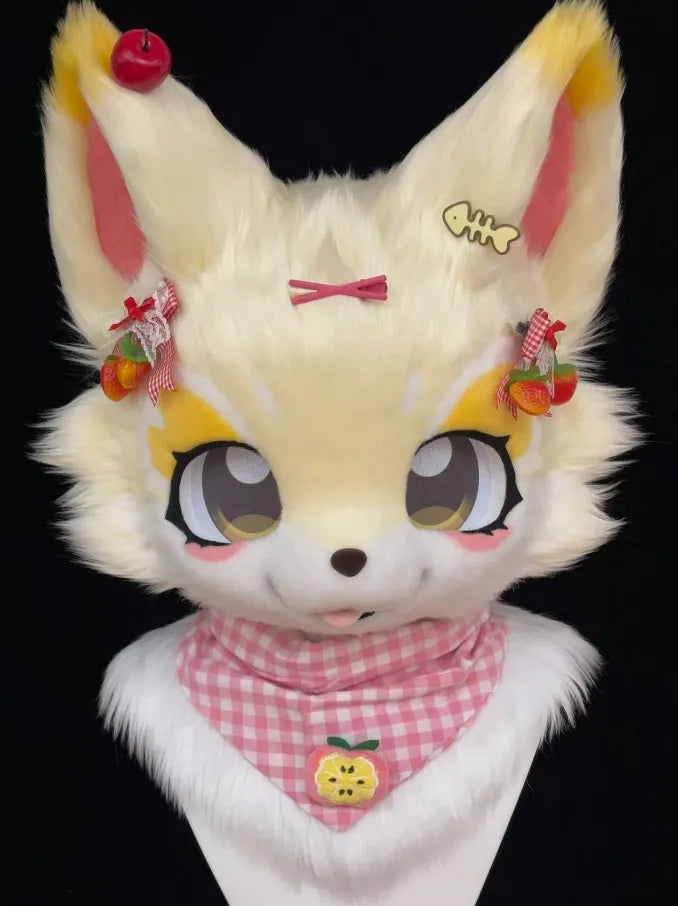 Lemon Strawberry Fox Kemono Mini Partial Fursuit (Yellow-White Kemono ...