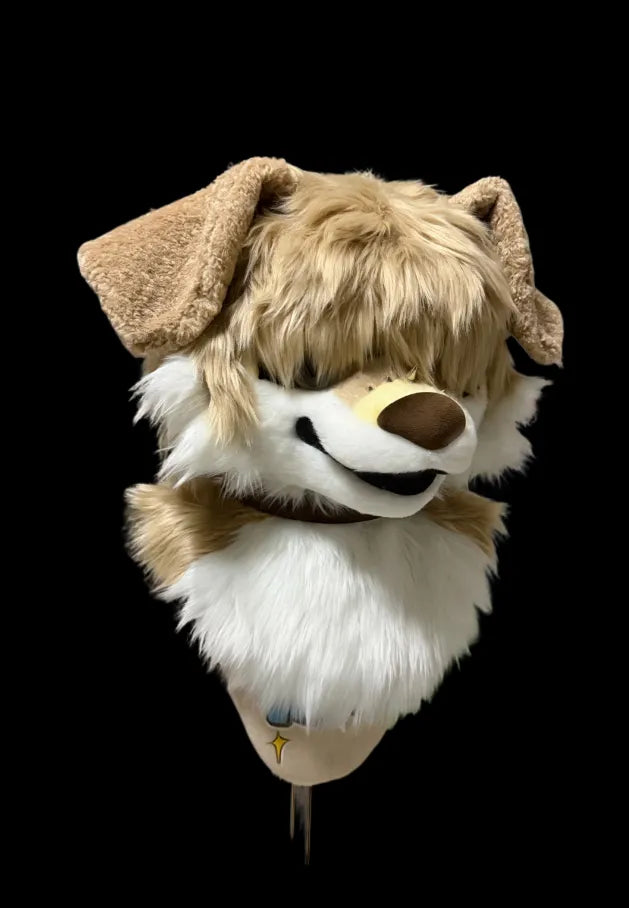 Warm Brown Fluffy Dog Toony Full Partial Fursuit (Tan-White Toony Dog ...