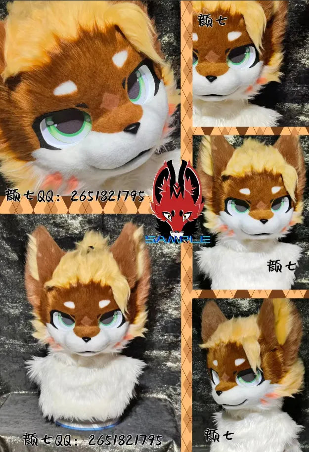 Caramel Red Fox Toony Mini Partial Fursuit (Brown-Yellow-White Toony ...