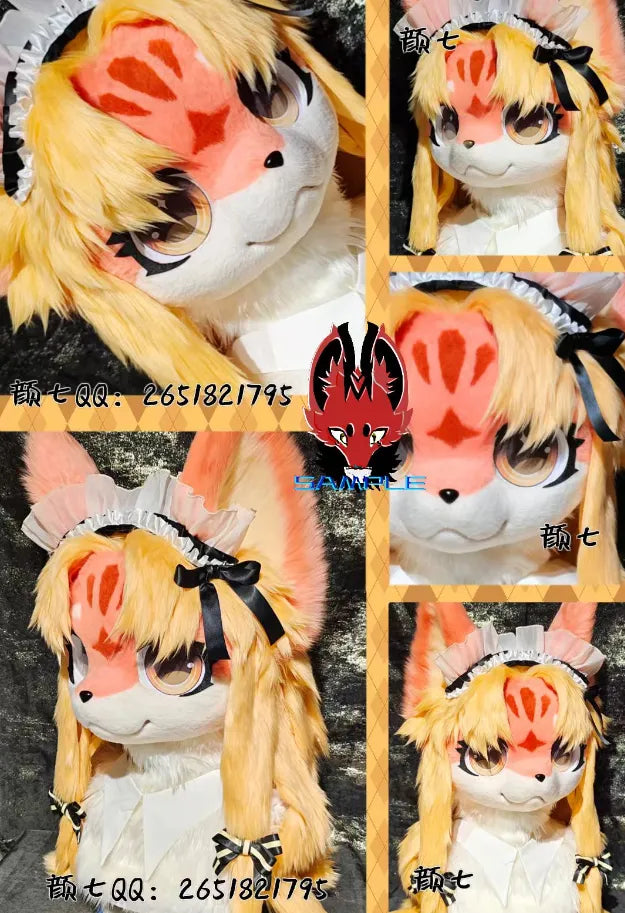 Sweet Orange Maid Creature Kemono Mini Partial Fursuit (Yellow-Orange ...