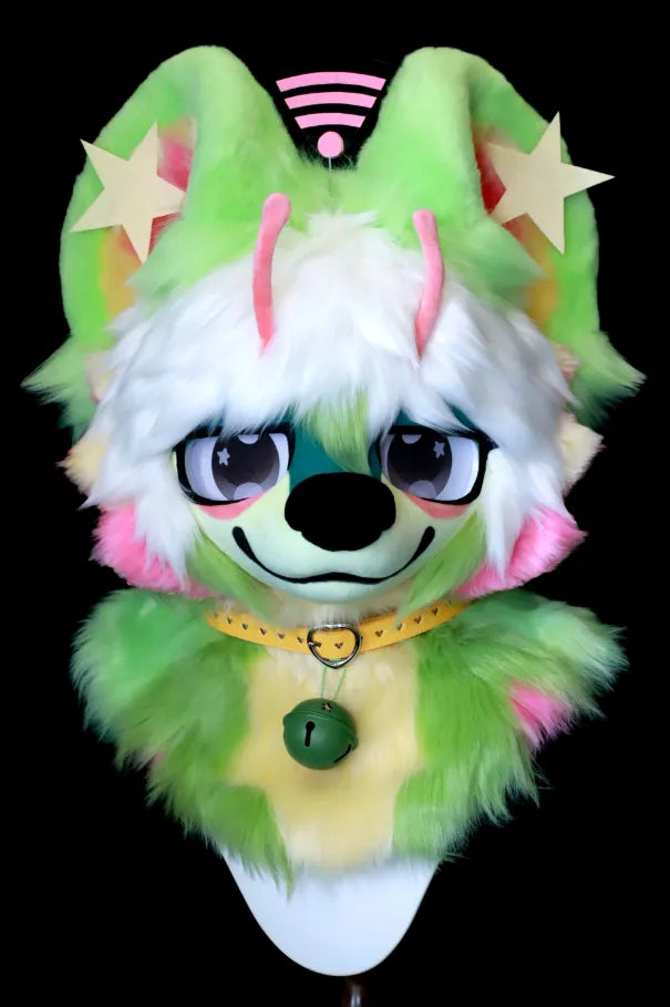 Pastel Star Alien Toony Mini Partial Fursuit (Green-Pink Toony Alien ...