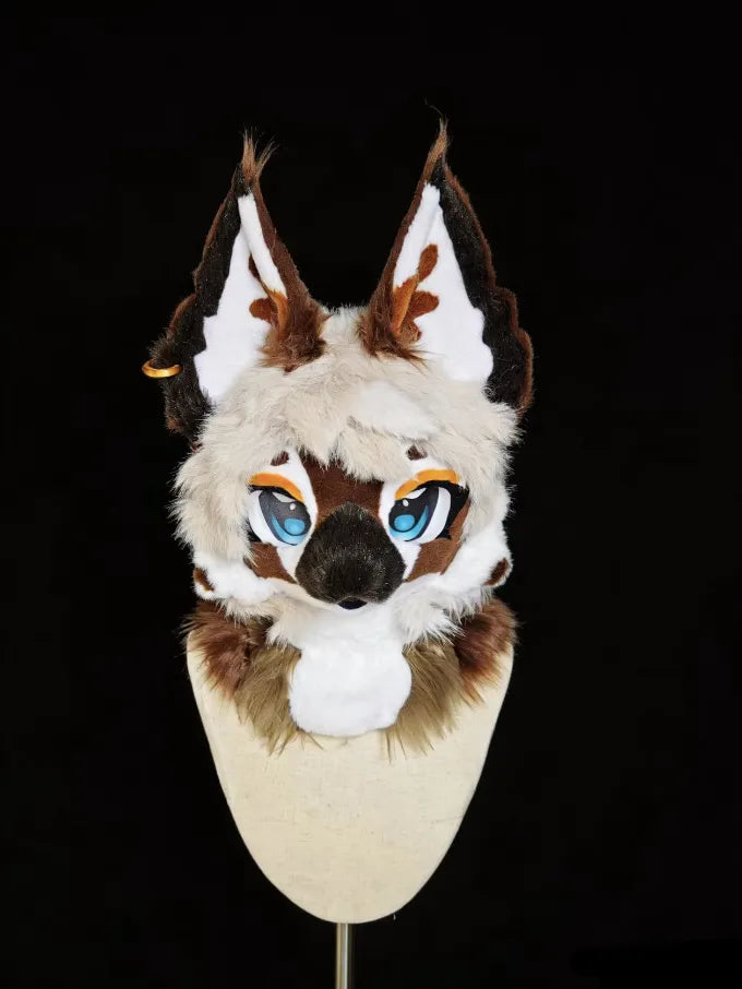 Autumn Oak Fox Toony Mini Partial Fursuit (Brown-White Toony Fox Head ...