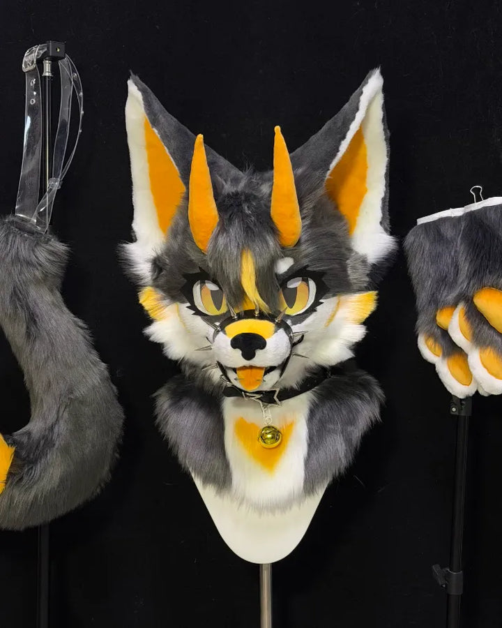 Furry Toony Partial Fursuit | Orange Horn Spiked Fox Tail – DokiDoki ...
