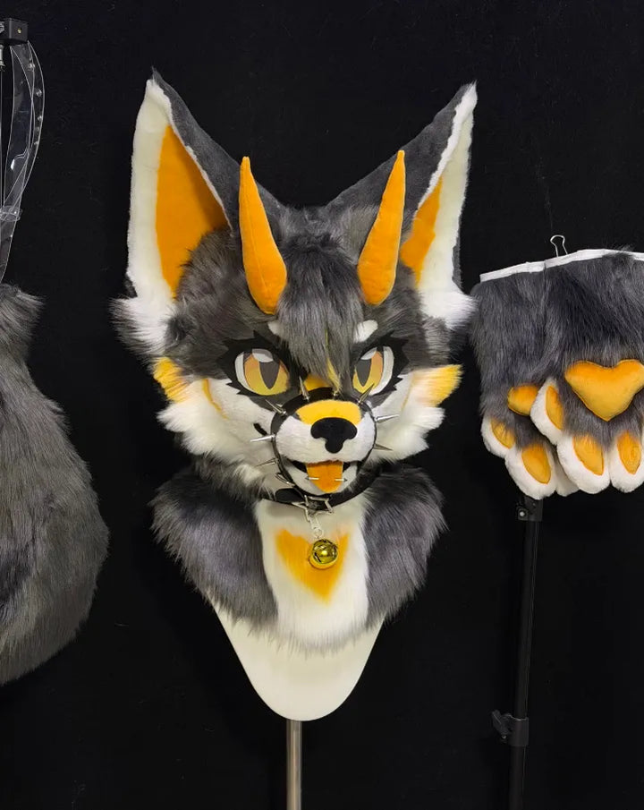 Furry Toony Partial Fursuit | Orange Horn Spiked Fox Tail – DokiDoki ...