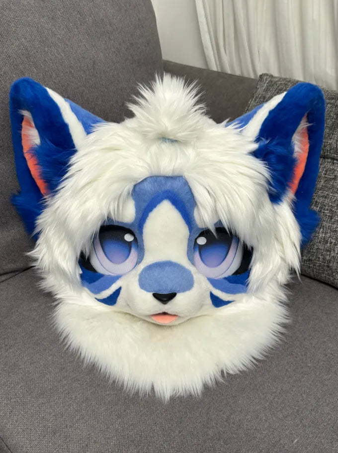 Blue White Fox Mini Partial Toony Fursuit (Head + Paws + Tail ...